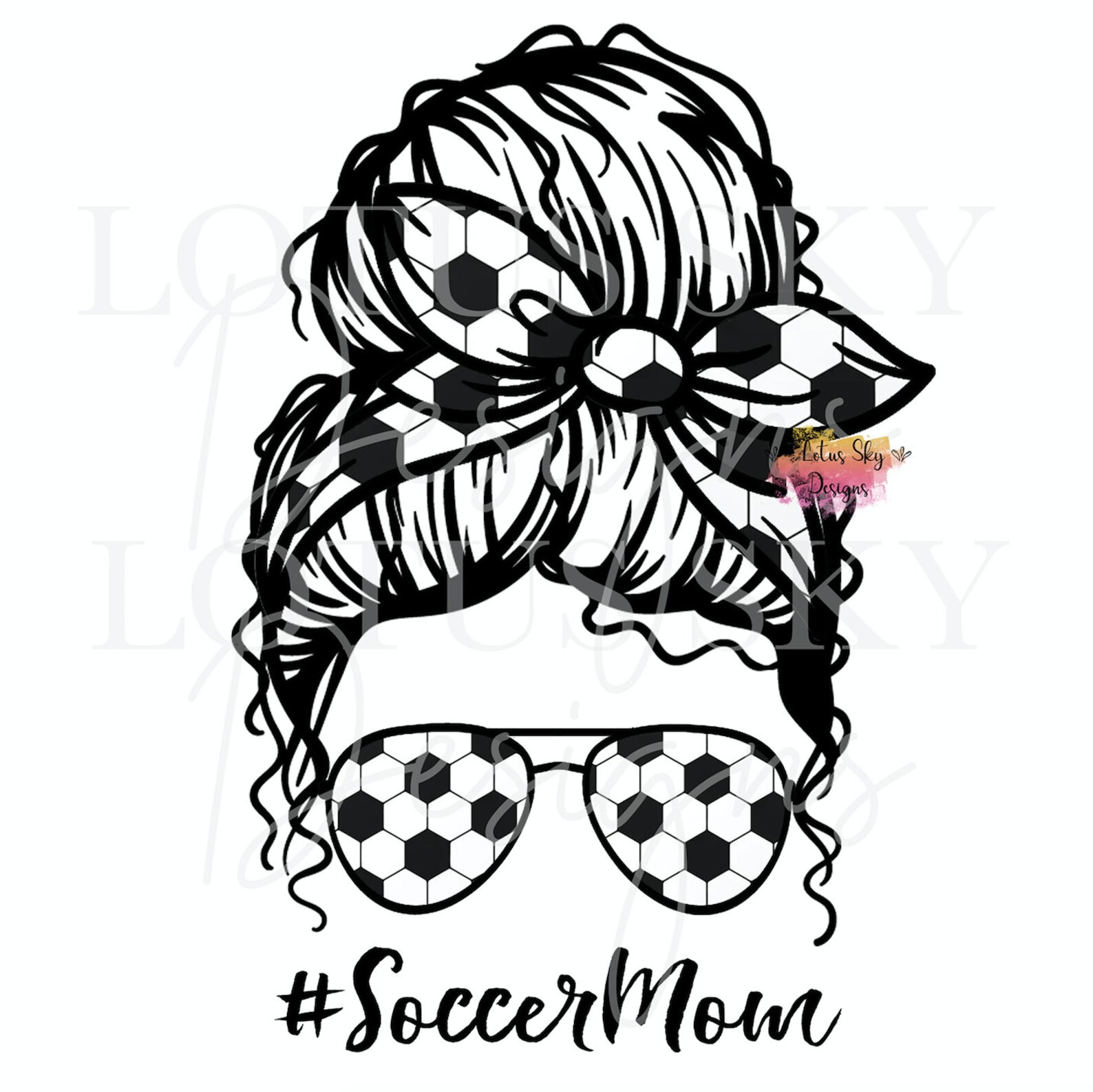 Soccer Mom Messy Bun Instant Download Svg And Png Files Etsy Uk