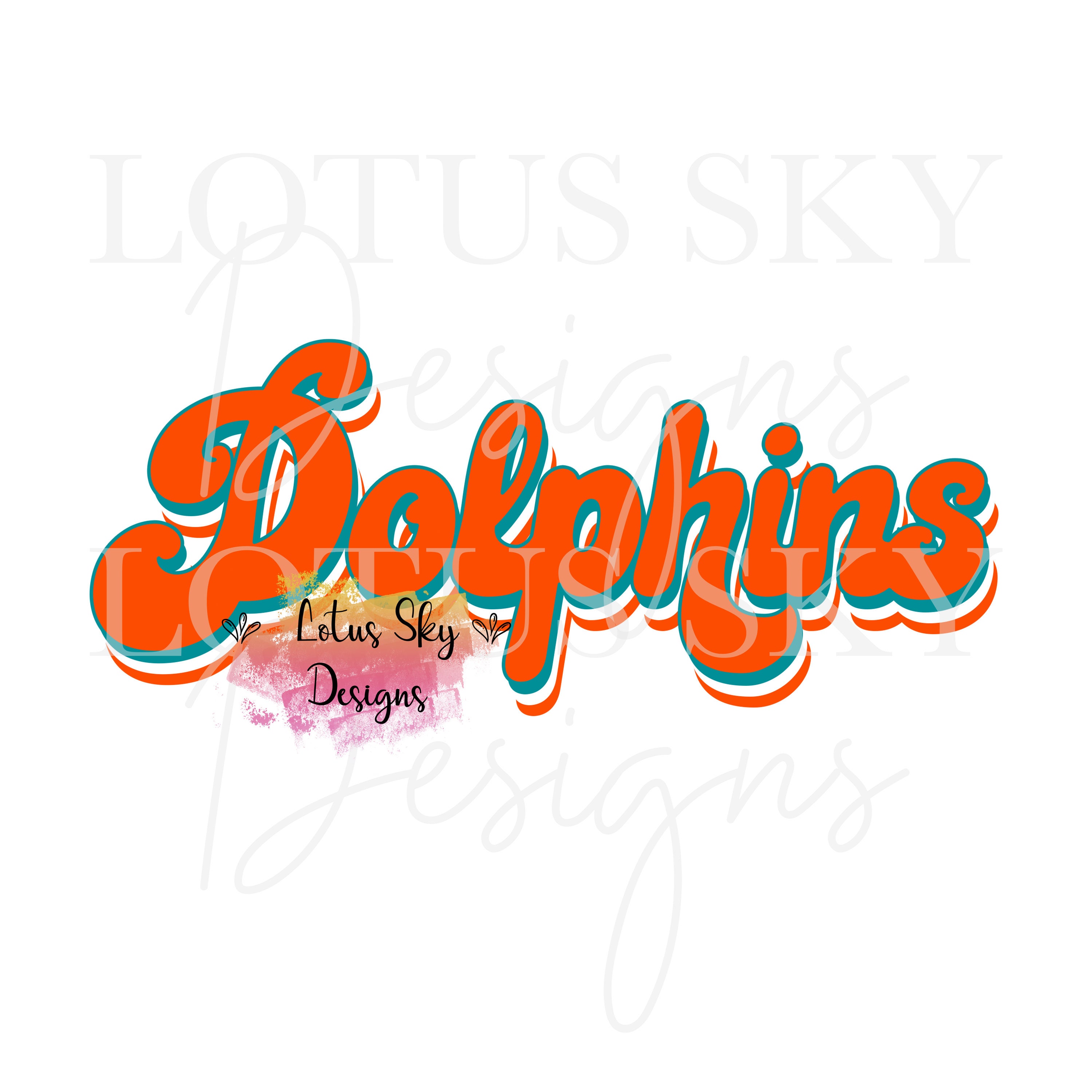 Dolphins Retro Print Letters Instant Download SVG and PNG - Etsy