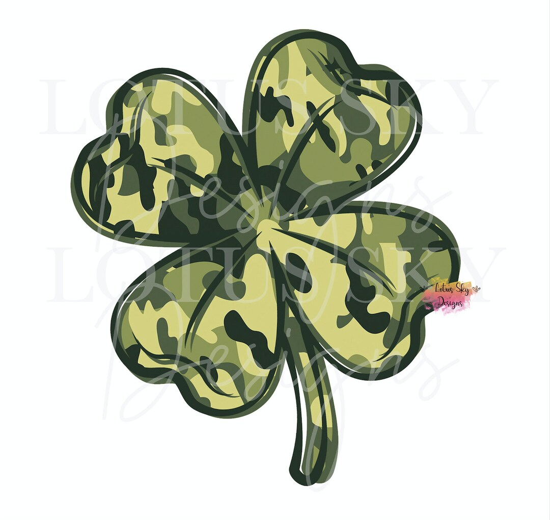 Camo Four Leaf Clover | Instant Download | SVG and PNG Files | St ...