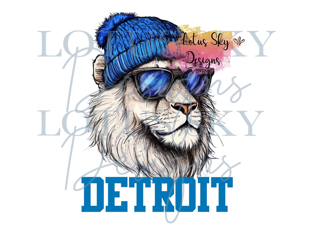 Detroit Beanie Lion | Instant Download | PNG Files | Michigan | Grit ...