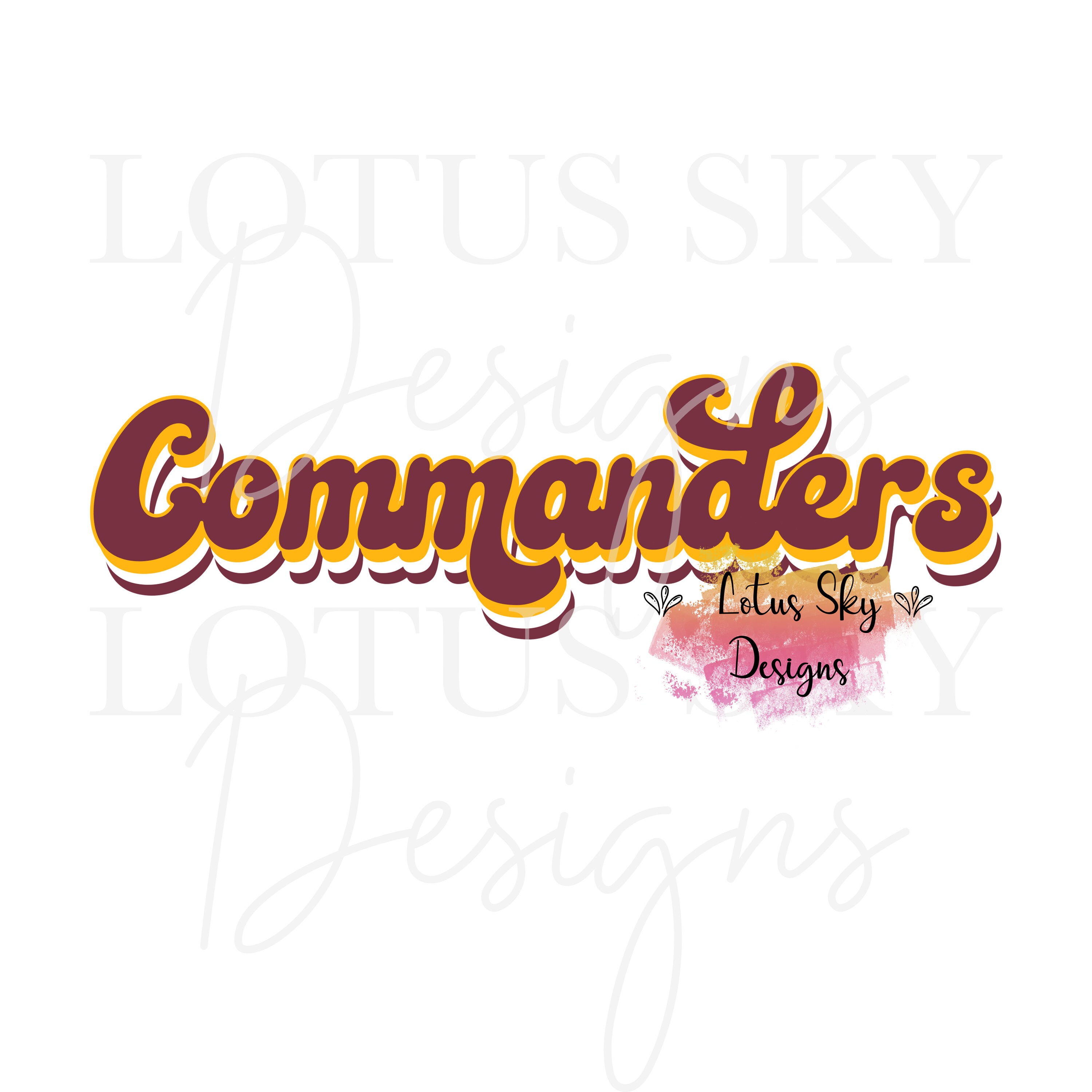 Commanders Retro Print Letters Ready to Press Sublimation - Etsy
