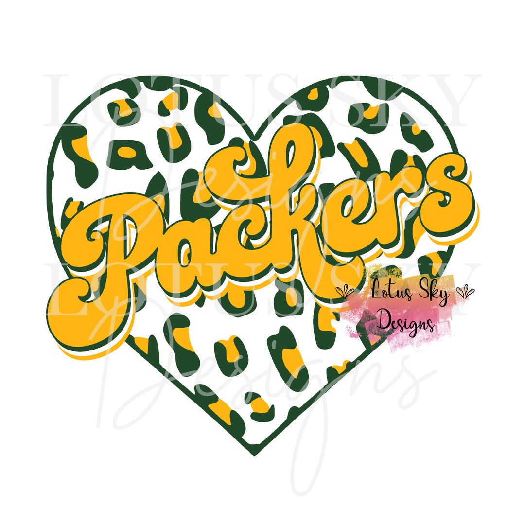 Packers Retro Leopard Print Heart| Instant Download | SVG and PNG Files ...