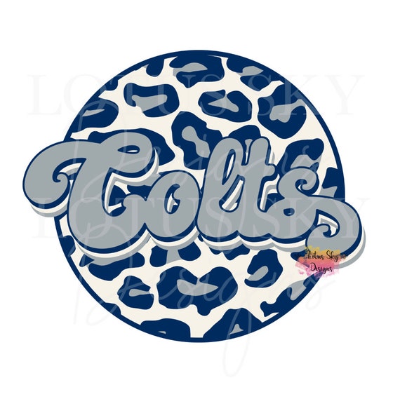 Colts Retro Leopard Print Circle Instant Download SVG and - Etsy