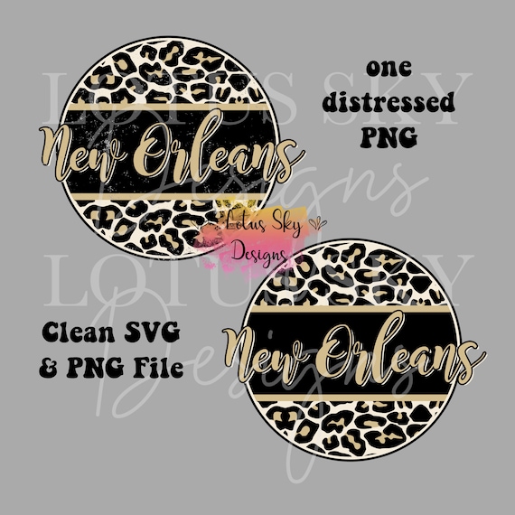New Orleans Cursive Leopard Print Circle Instant Download - Etsy