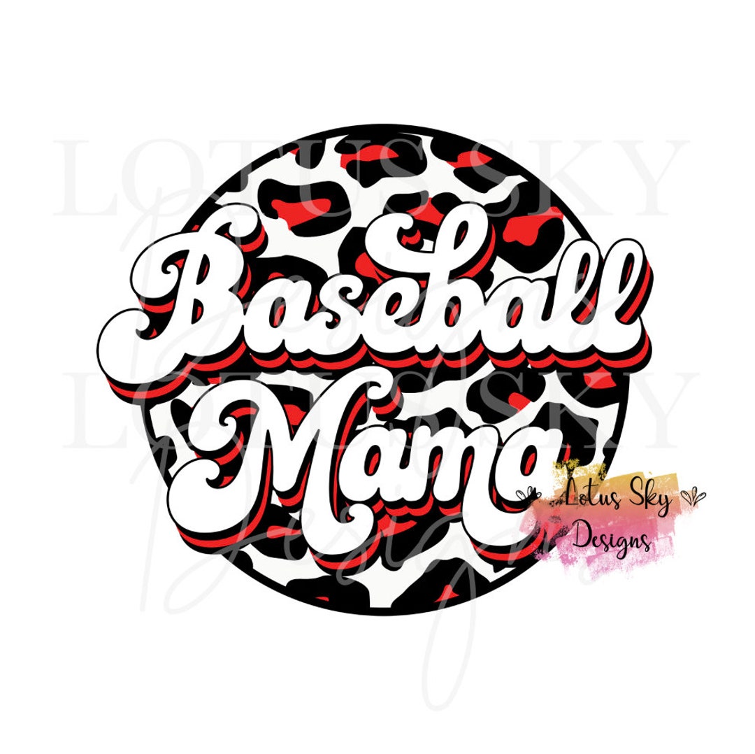 Retro Leopard Baseball Mama Instant Download SVG and PNG Files Cheetah ...