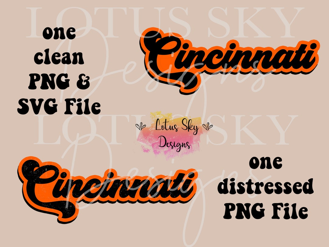 Retro Cincinnati Simple Word Art Instant Download SVG and PNG Files ...