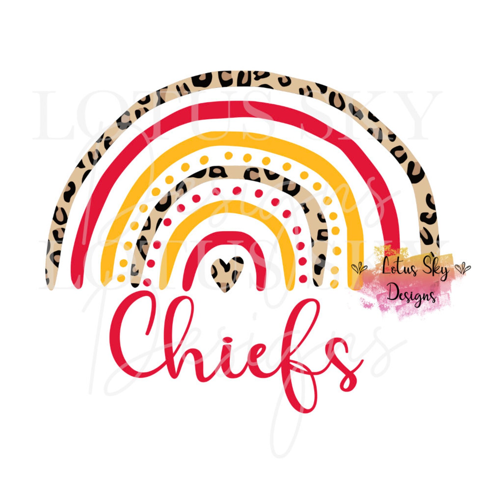 Chiefs Leopard Print Rainbow | Instant Download | SVG and PNG Files ...