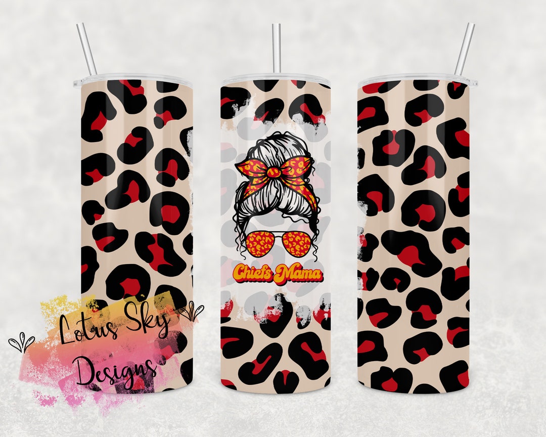 Leopard Print Chiefs Mama 20oz Skinny Tumbler | Instant Download | 1 ...