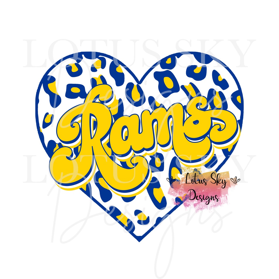 Rams Retro Leopard Print Heart| Instant Download | SVG and PNG Files ...