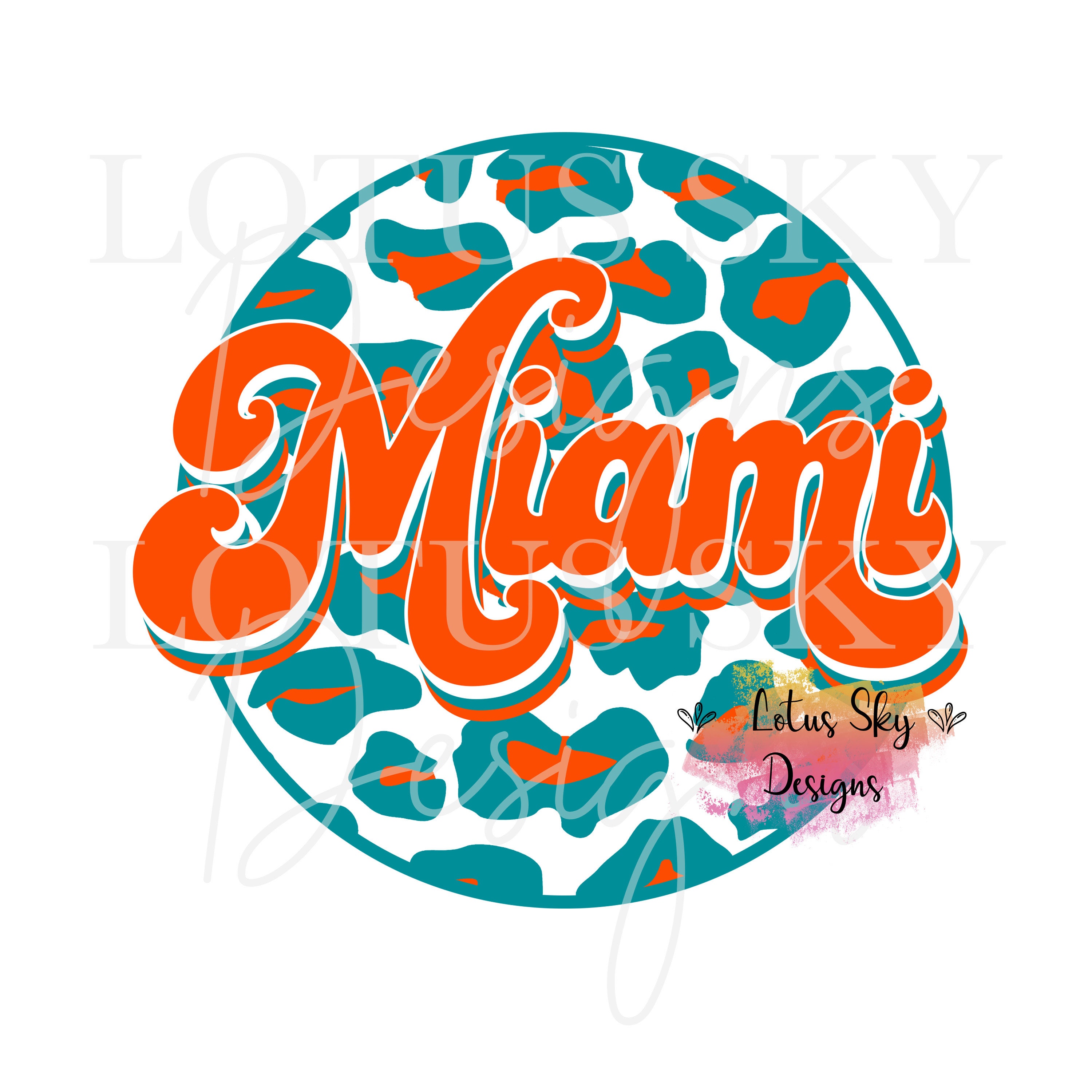 Miami Retro Leopard Print Circle| Instant Download | SVG and PNG Files ...