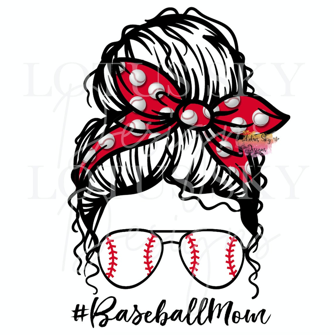 Baseball Mom Messy Bun Ready To Press Sublimation Heat Etsy