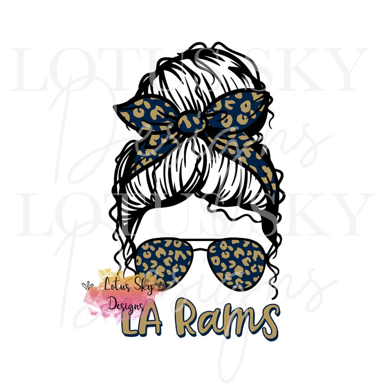 Rams Leopard Messy Bun Instant Download SVG and PNG Files - Etsy