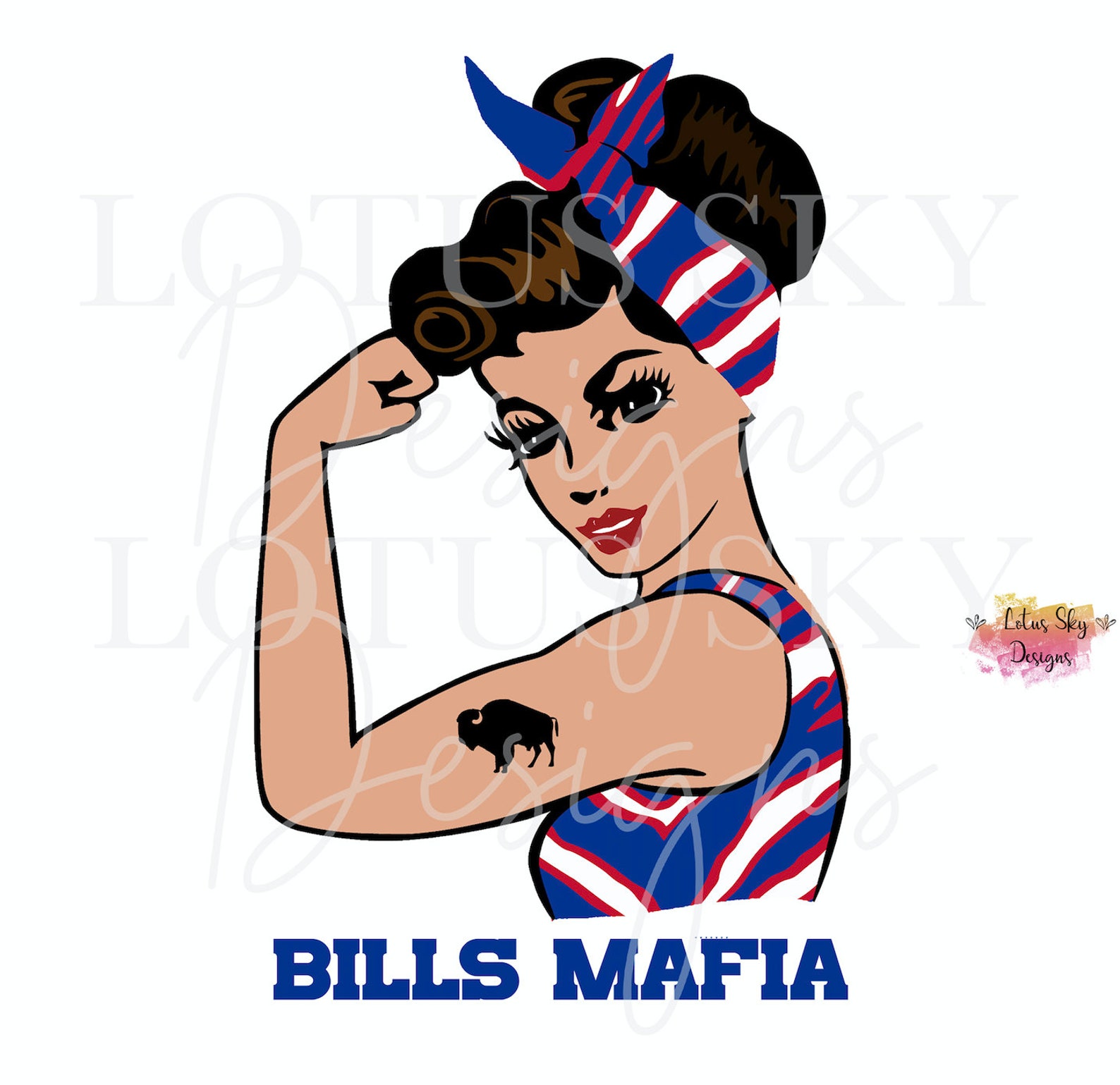 Rosie the Riveter Bills Mafia Zuba Print Ready to Press - Etsy