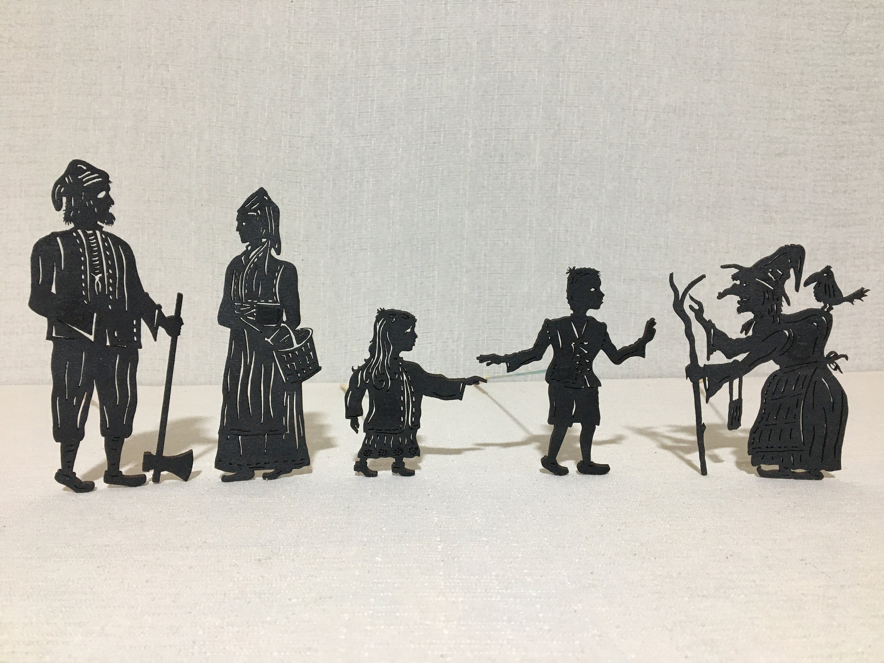 Puppets for the Shadow Theater. the Set Consists of 17 Characters of ...