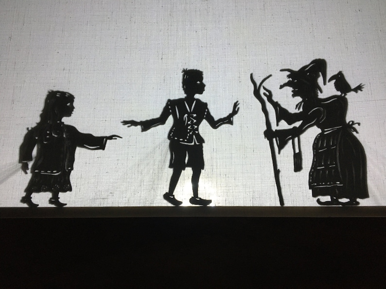Puppets for the Shadow Theater. the Set Consists of 17 Characters of ...