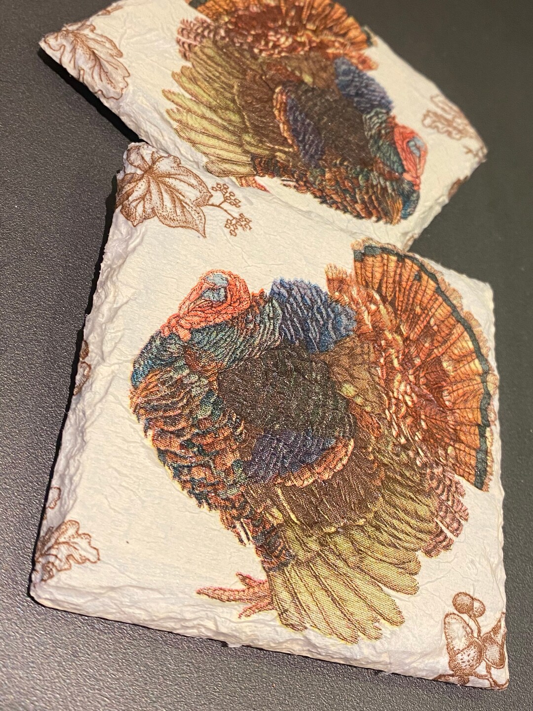 Turkey Decoupaged Slate Coasters - Etsy