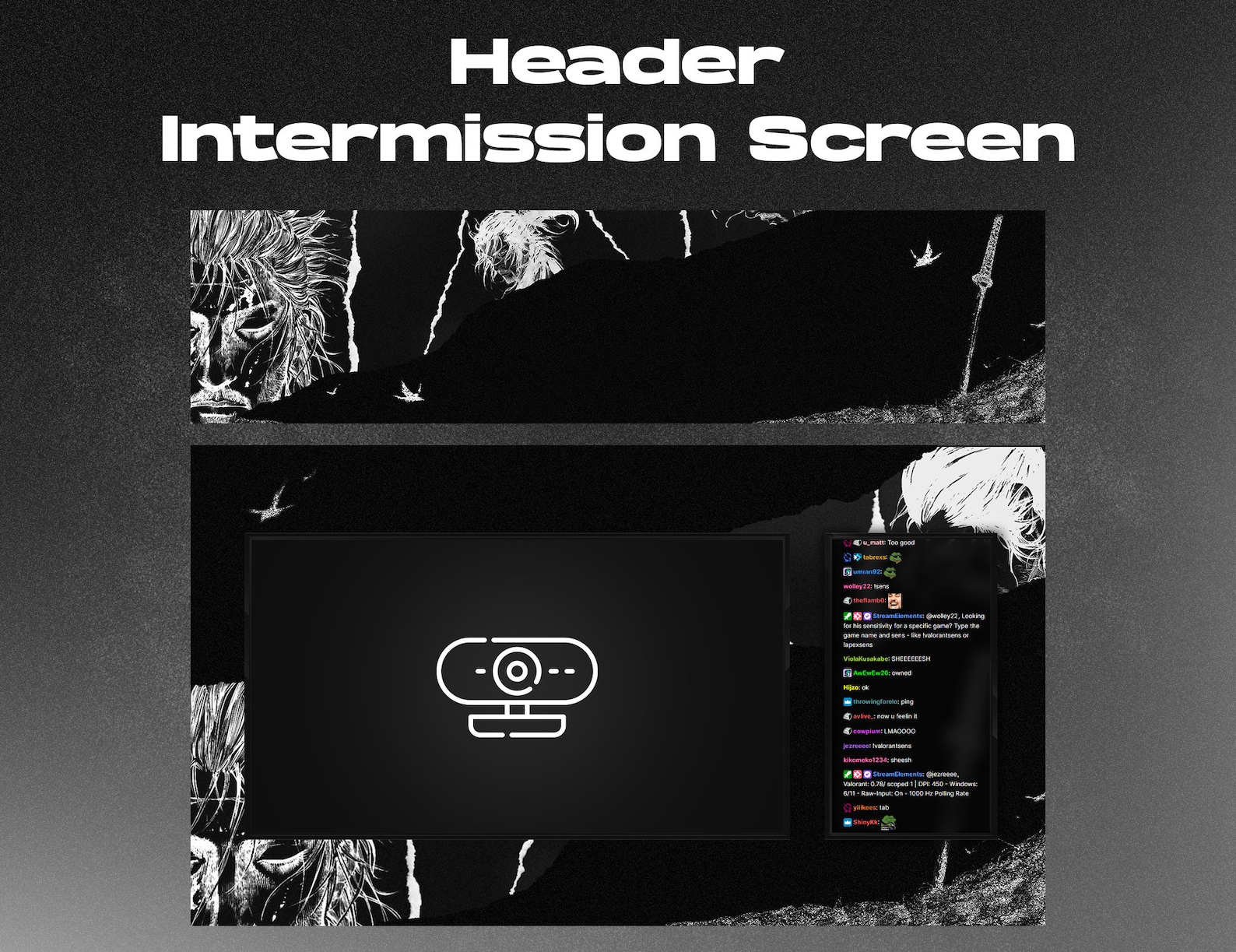 Dark Anime Animated Stream Overlay Package Twitch Youtube - Etsy