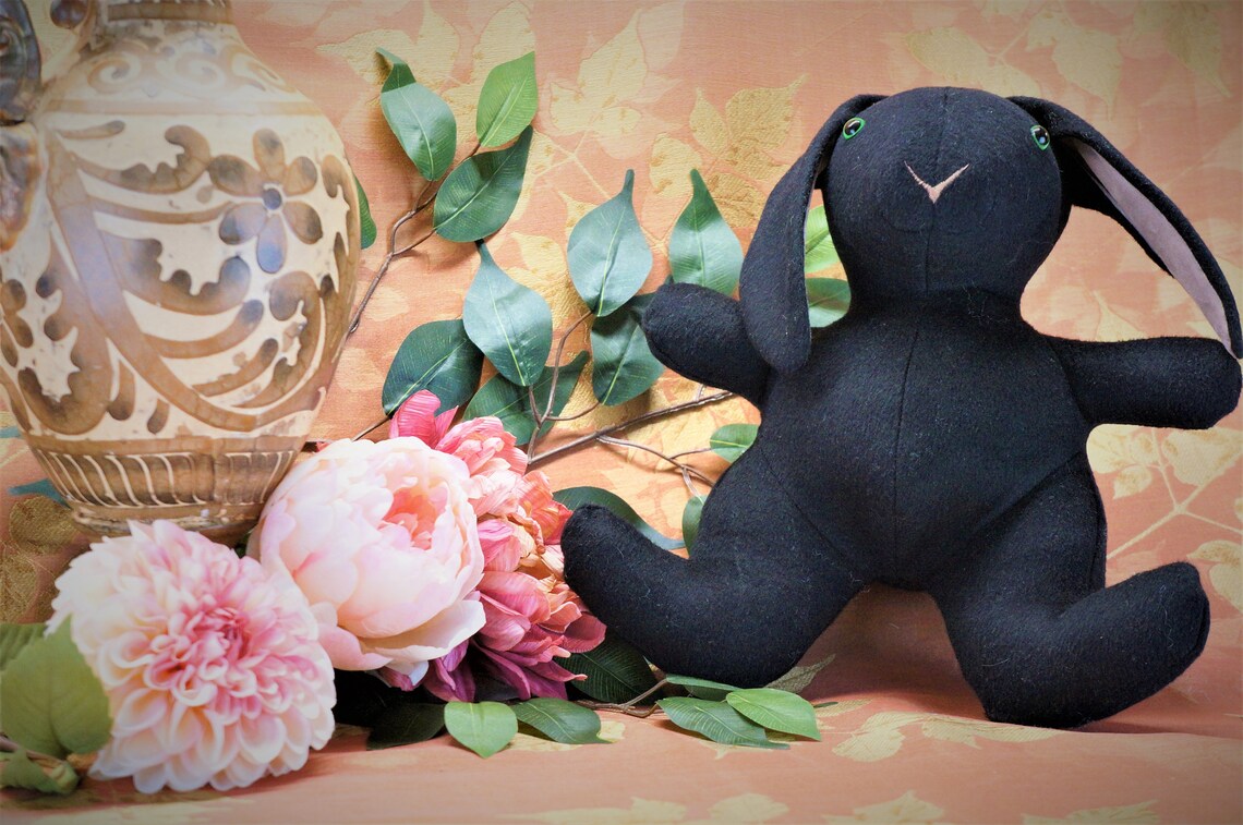 Black Stuffed Bunny - Etsy