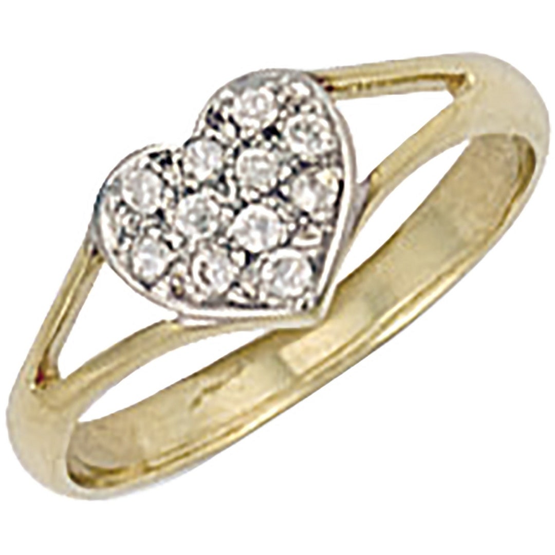 Childs Gold Signet Ring, 9ct Gold Baby Ring, Gold Heart Signet Ring ...