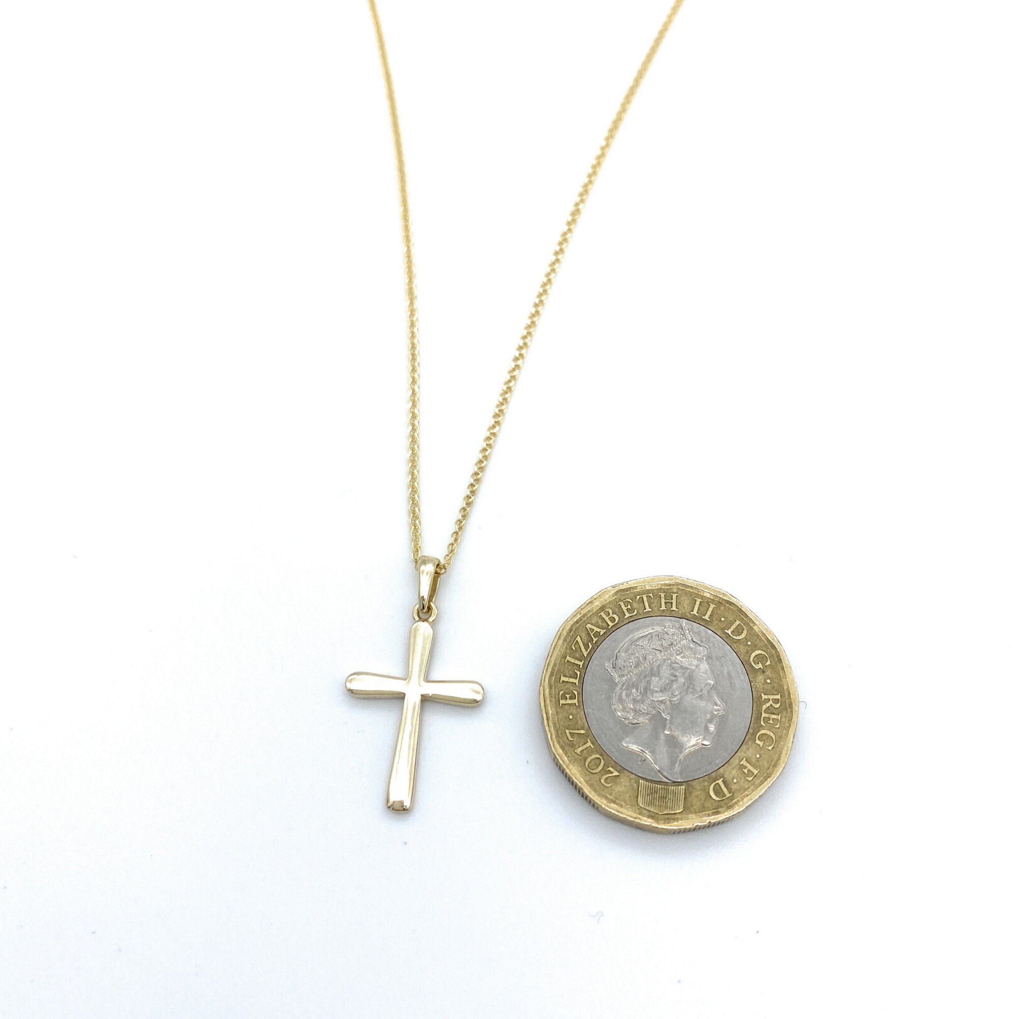 Gold Cross Necklace 9ct Gold Chain With Cross Pendant Gold - Etsy