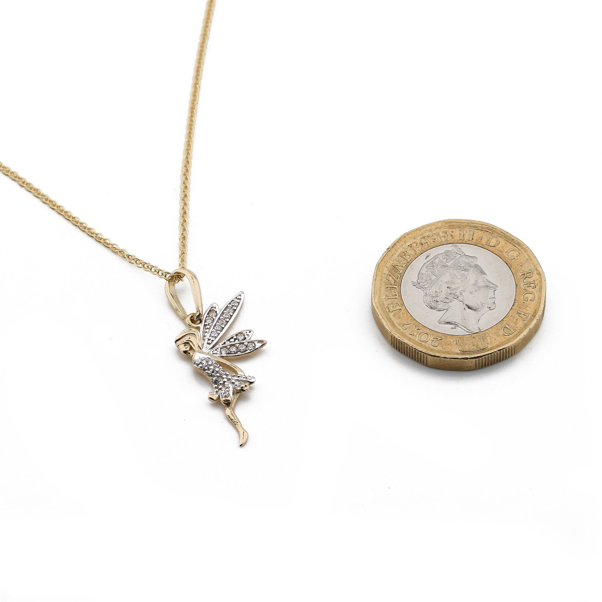 Gold Tinkerbell Pendant Necklace - Fairy Necklace - Dainty Necklace ...