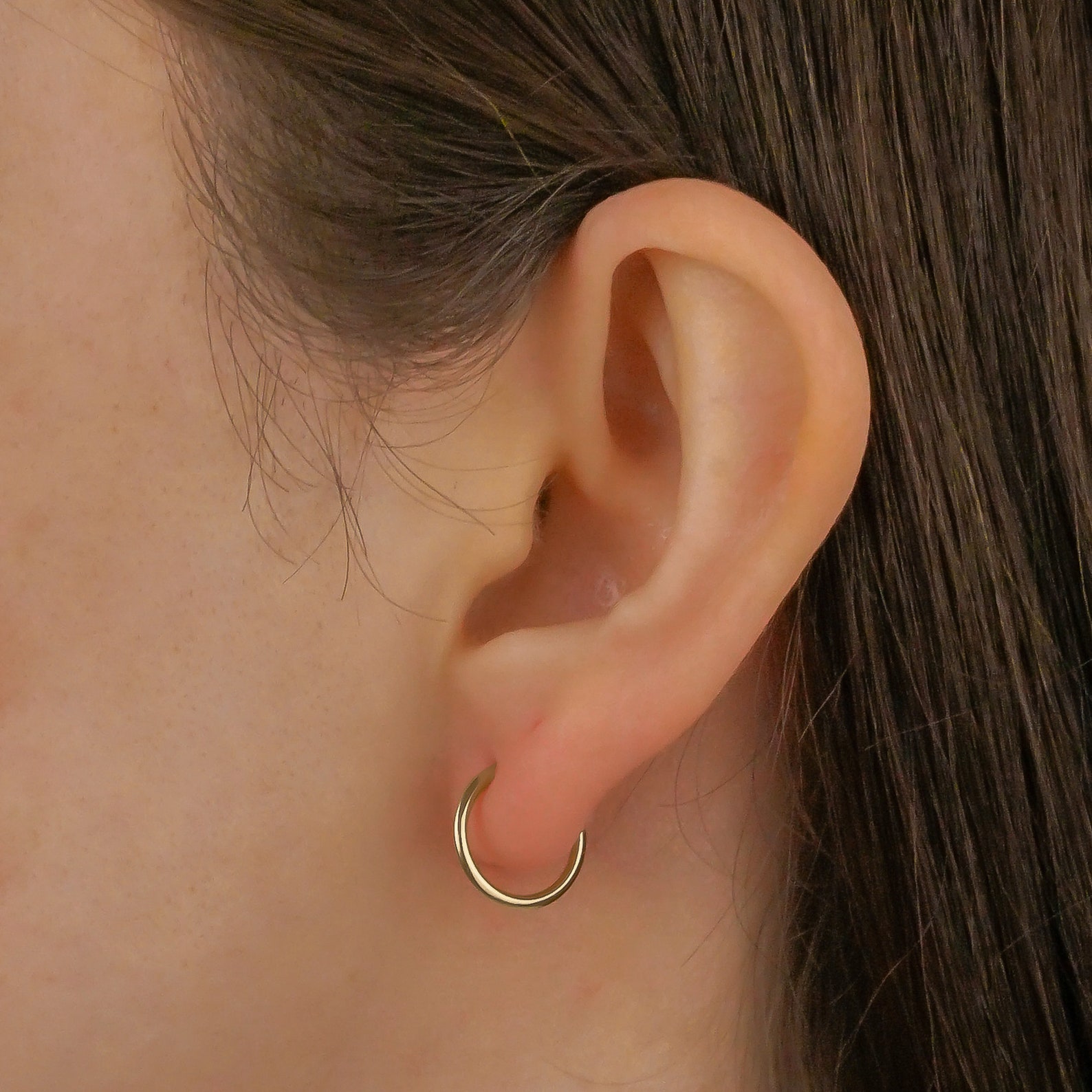 Small Gold Sleeper Hoop Earrings Gold Huggie Hoop Earrings,dainty ...