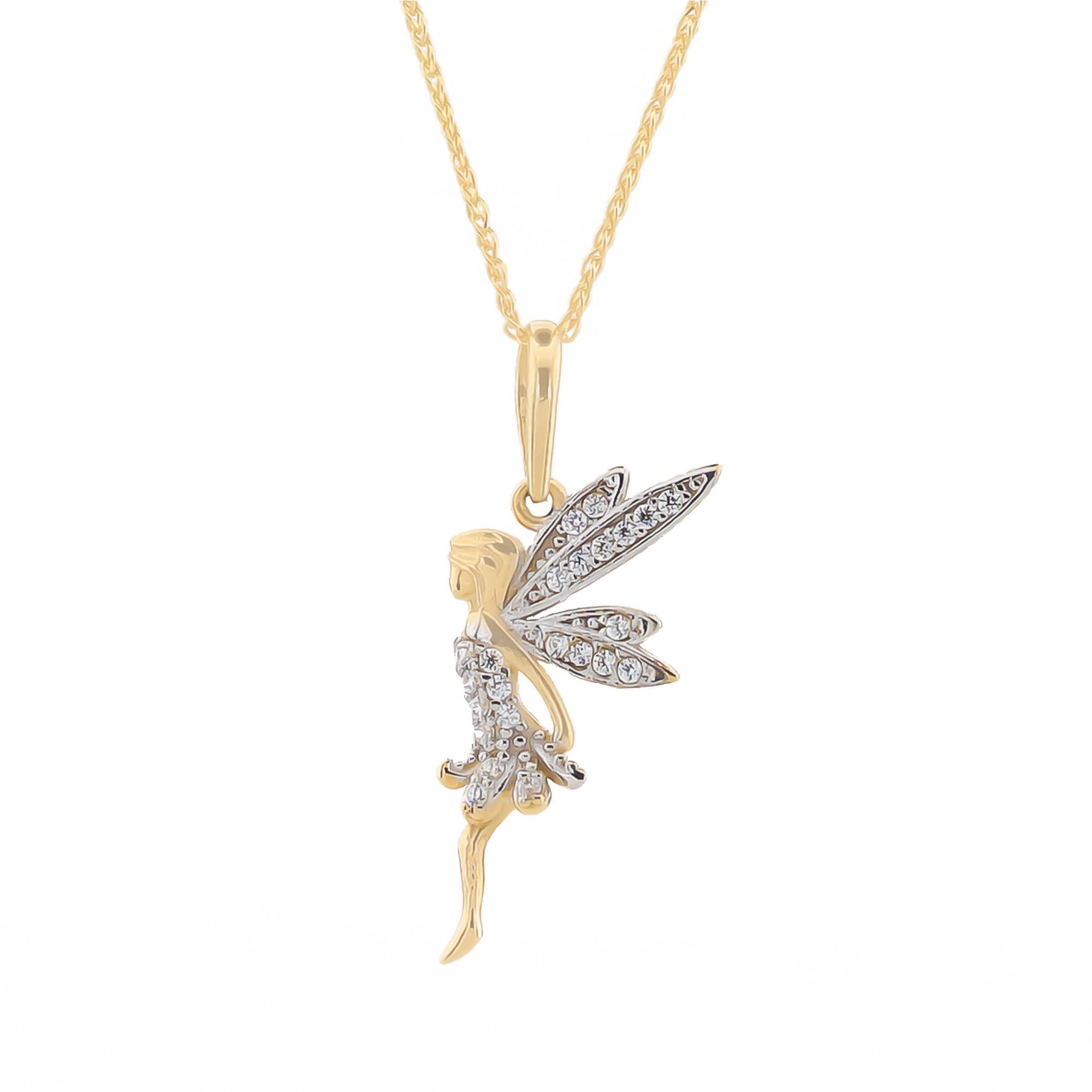 Gold Tinkerbell Pendant Necklace - Fairy Necklace - Dainty Necklace ...