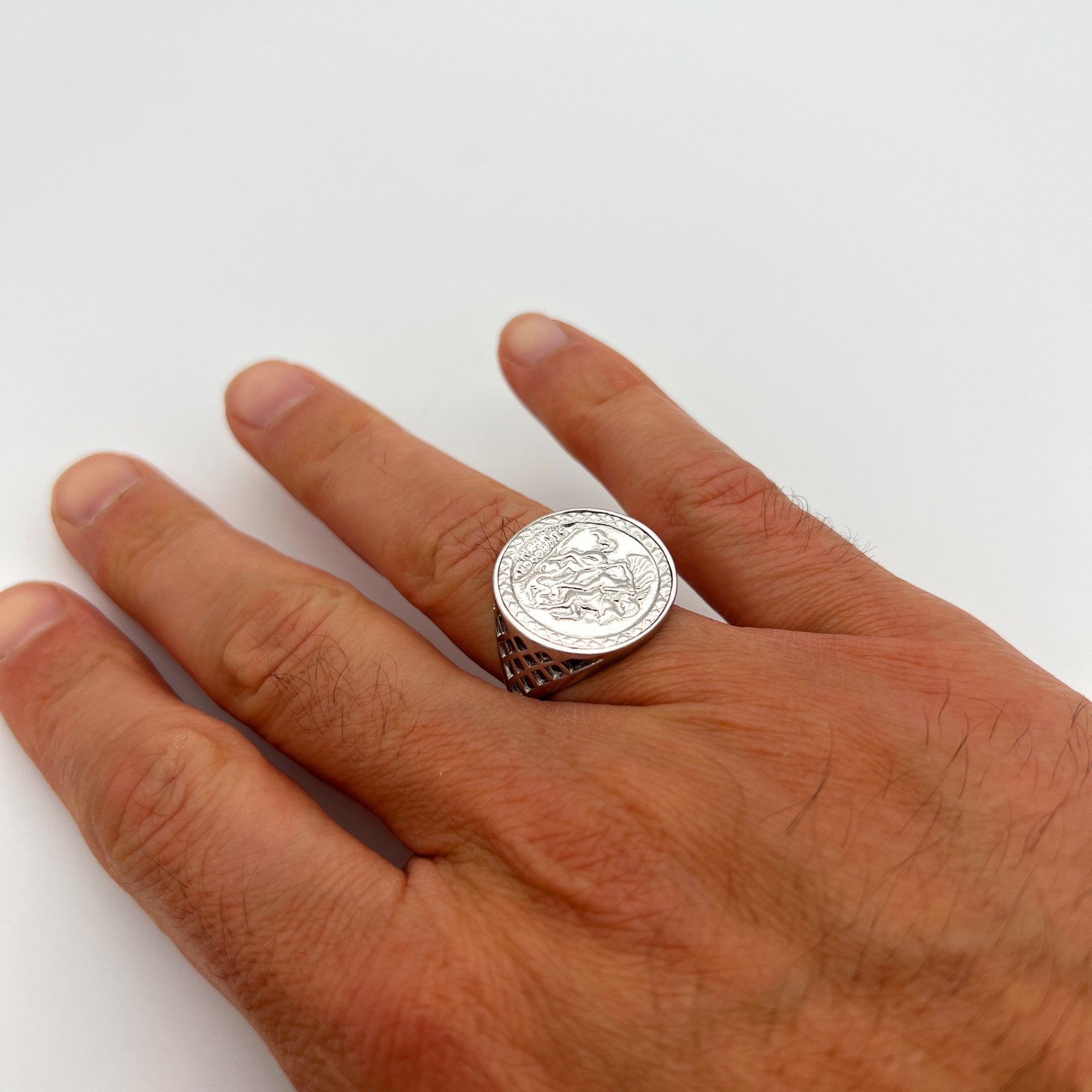 Man Ring - Sovereign Ring - Signet Ring - St George Ring - Sovereign ...