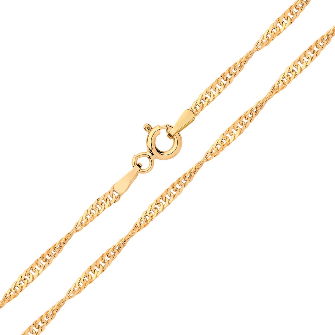 9ct Gold Chain Necklace for Woman - 9ct Gold Womens Singapore Long Link ...