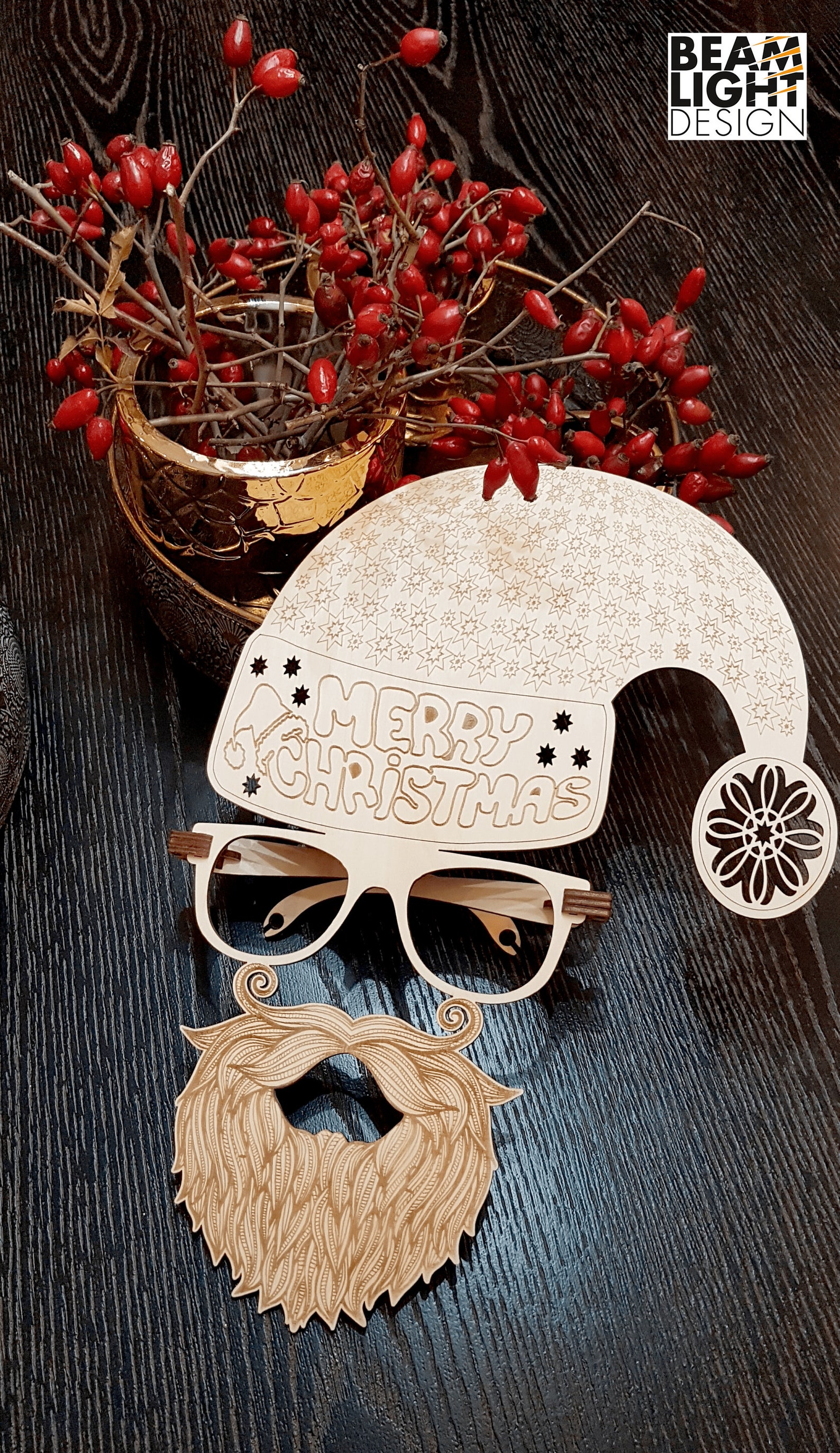 DXF SVG Files for Laser Cut, Christmas Fun Eyeglasses, Christmas ...