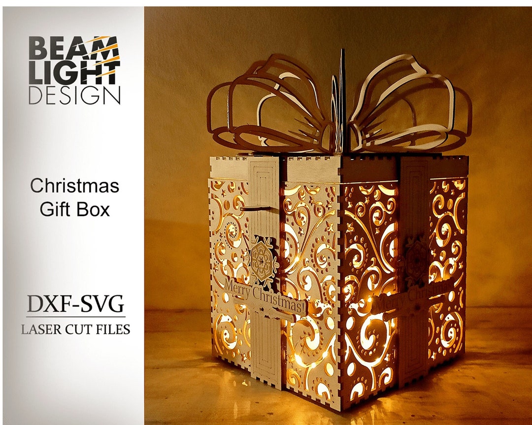 Christmas Gift Box Christmas Decoration Lasercut Files. Dxf - Etsy