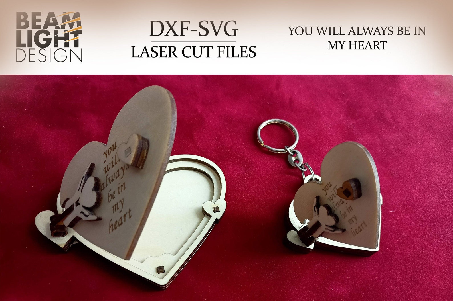 Valentines Keychain Frame Foto Laser Cut Files Keychain | Etsy