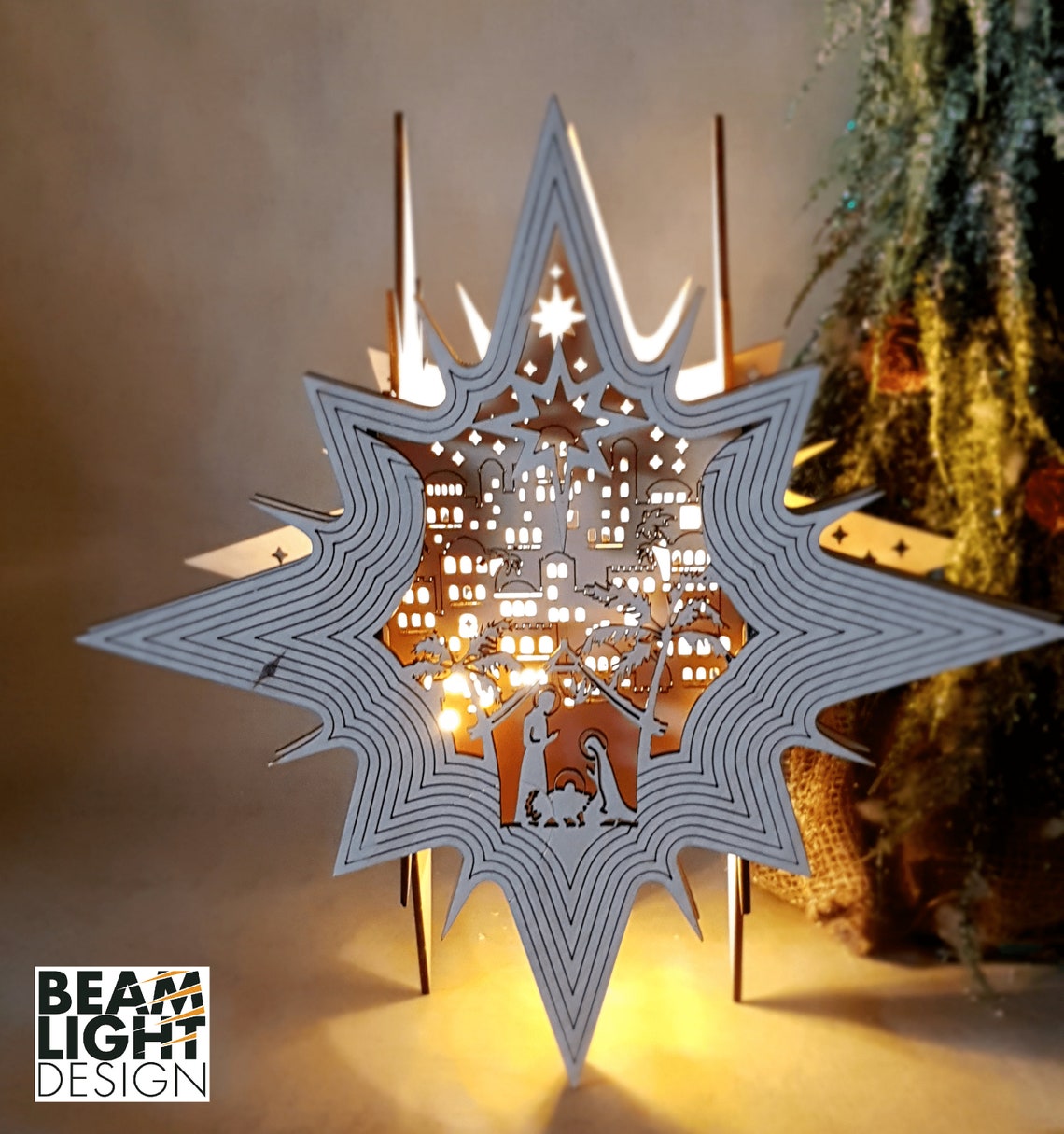 Christmas Star DXF-SVG Files for Laser Cut Nativity Scene | Etsy