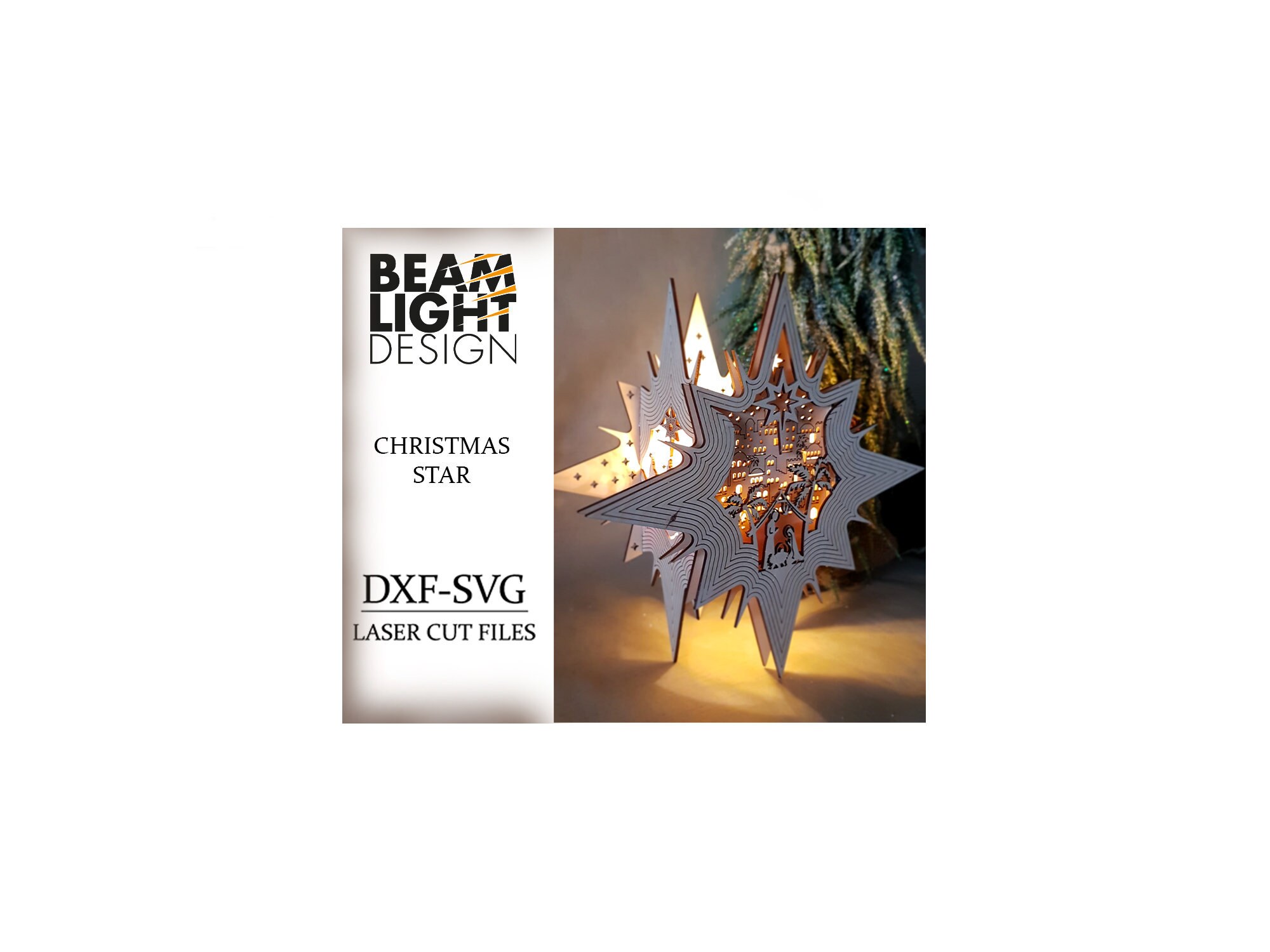 Christmas Star DXF-SVG Files for Laser Cut Nativity Scene - Etsy UK