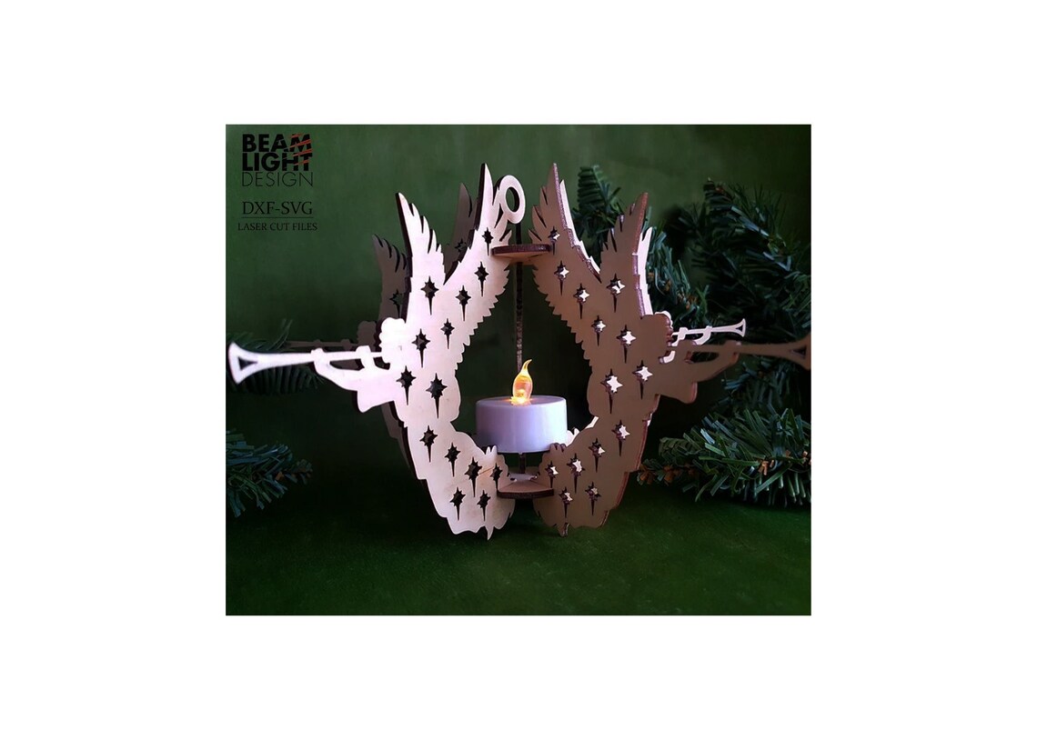 DXF SVG Files for Laser Cut, Christmas Angels, Christmas Decoration ...