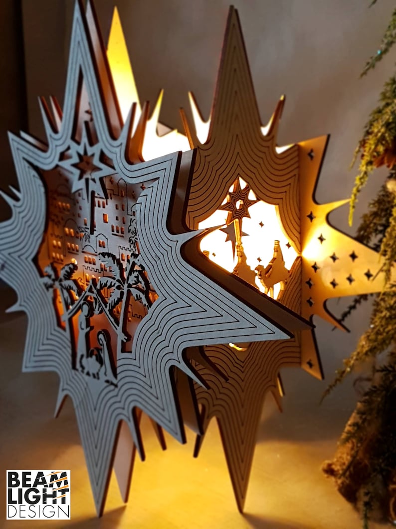 Christmas Star DXF-SVG Files for Laser Cut Nativity Scene | Etsy