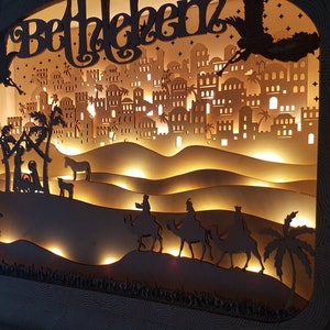 DXF SVG Files for laser cut Bethlehem town Nativity | Etsy