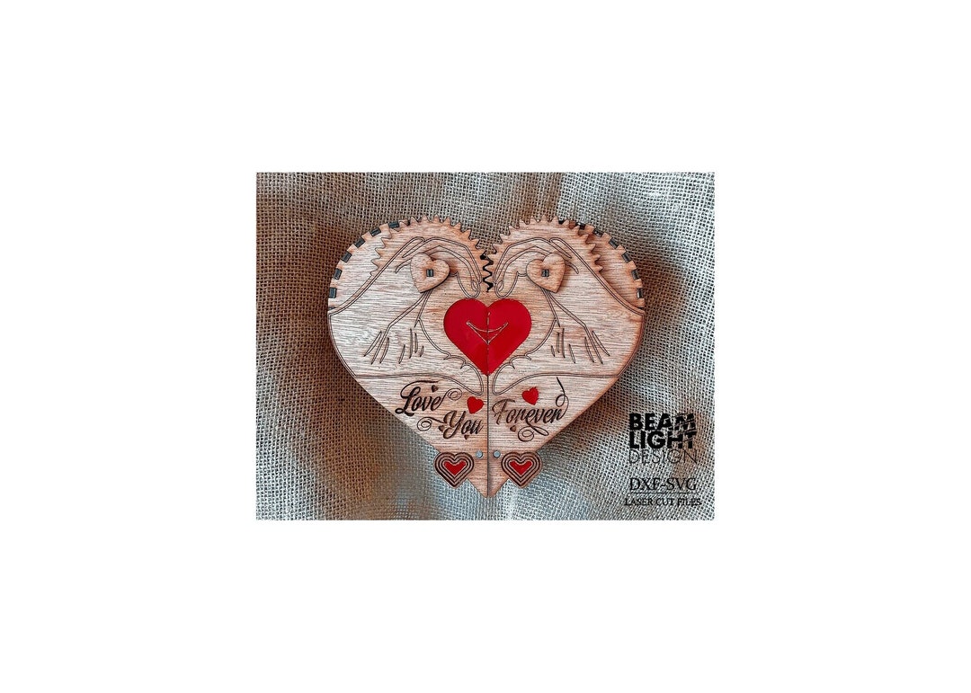 Heart Box - Love Gear Box- SVG Laser Cut Files - Valentines Heart - for ...