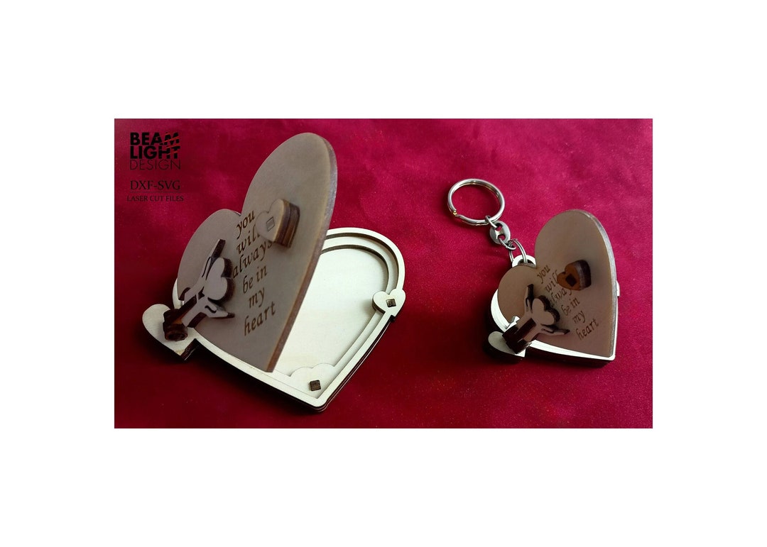 Valentines Keychain Frame Foto - Laser Cut Files - Keychain Heart. - Etsy