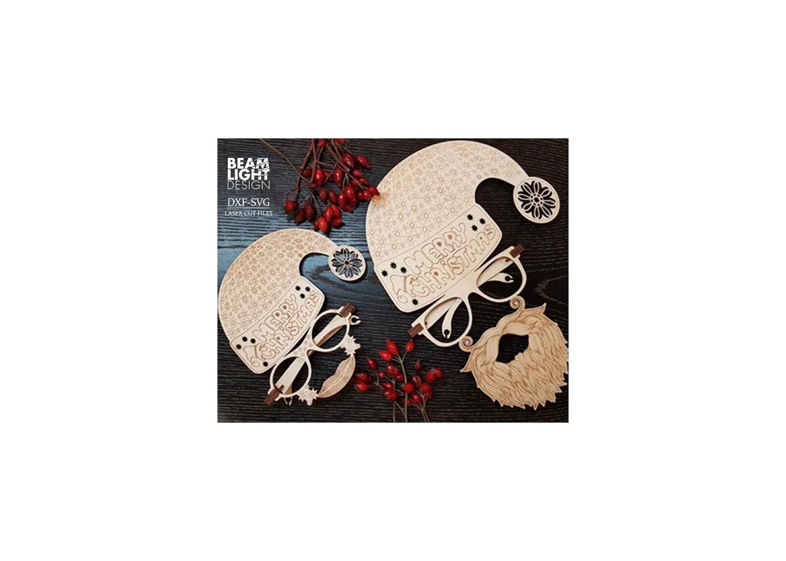 DXF SVG Files for Laser Cut, Christmas Fun Eyeglasses, Christmas ...