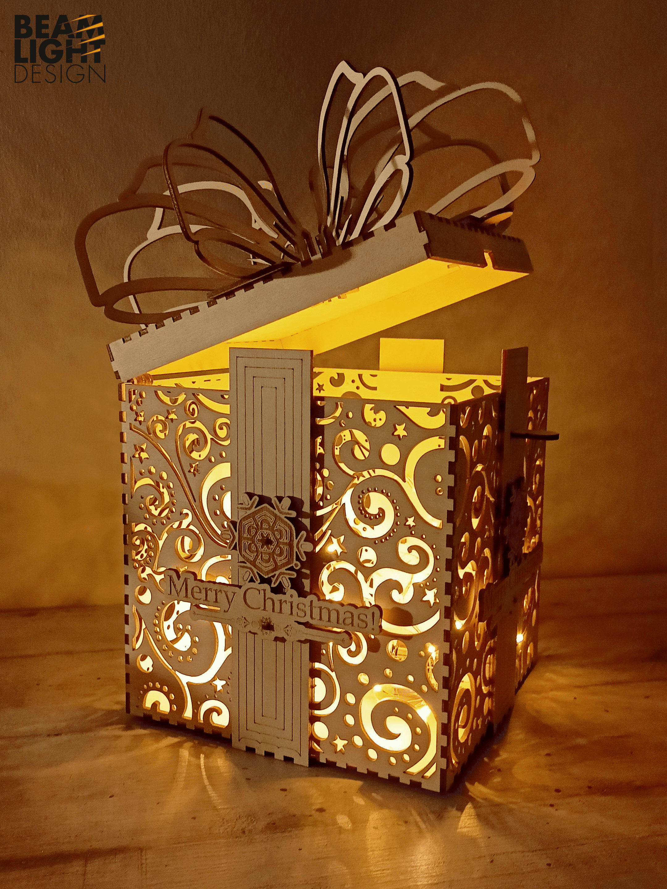 Christmas Gift Box Christmas Decoration Lasercut Files. Dxf - Etsy