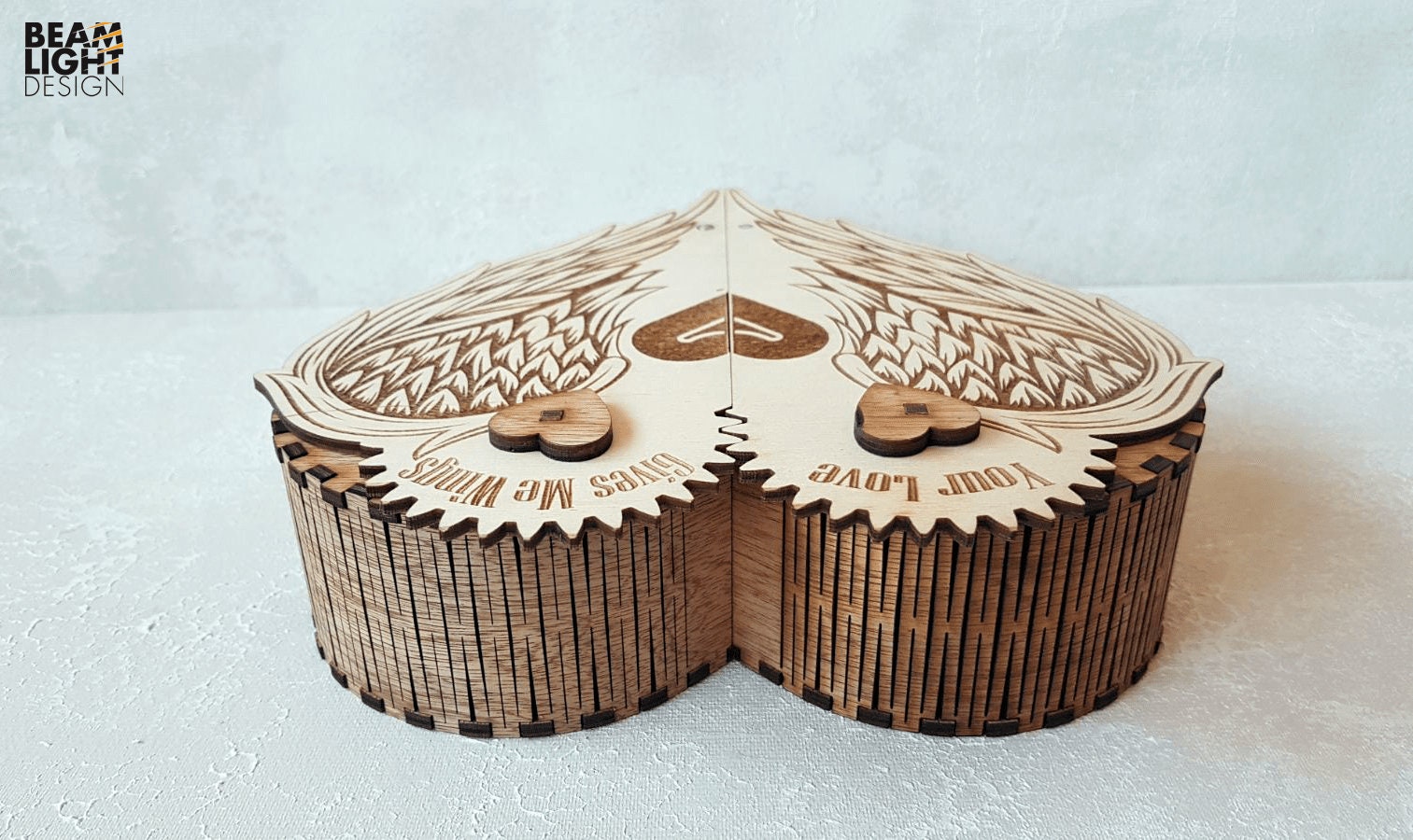 Heart Box Wings Gear Box SVG Laser Cut Files Valentines - Etsy