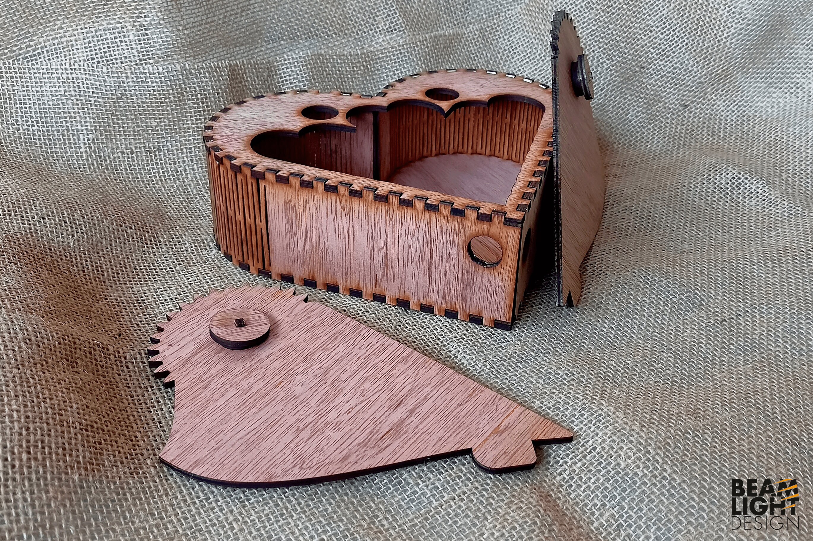 Heart Box Love Gear Box SVG Laser Cut Files Valentines Heart for Laser ...