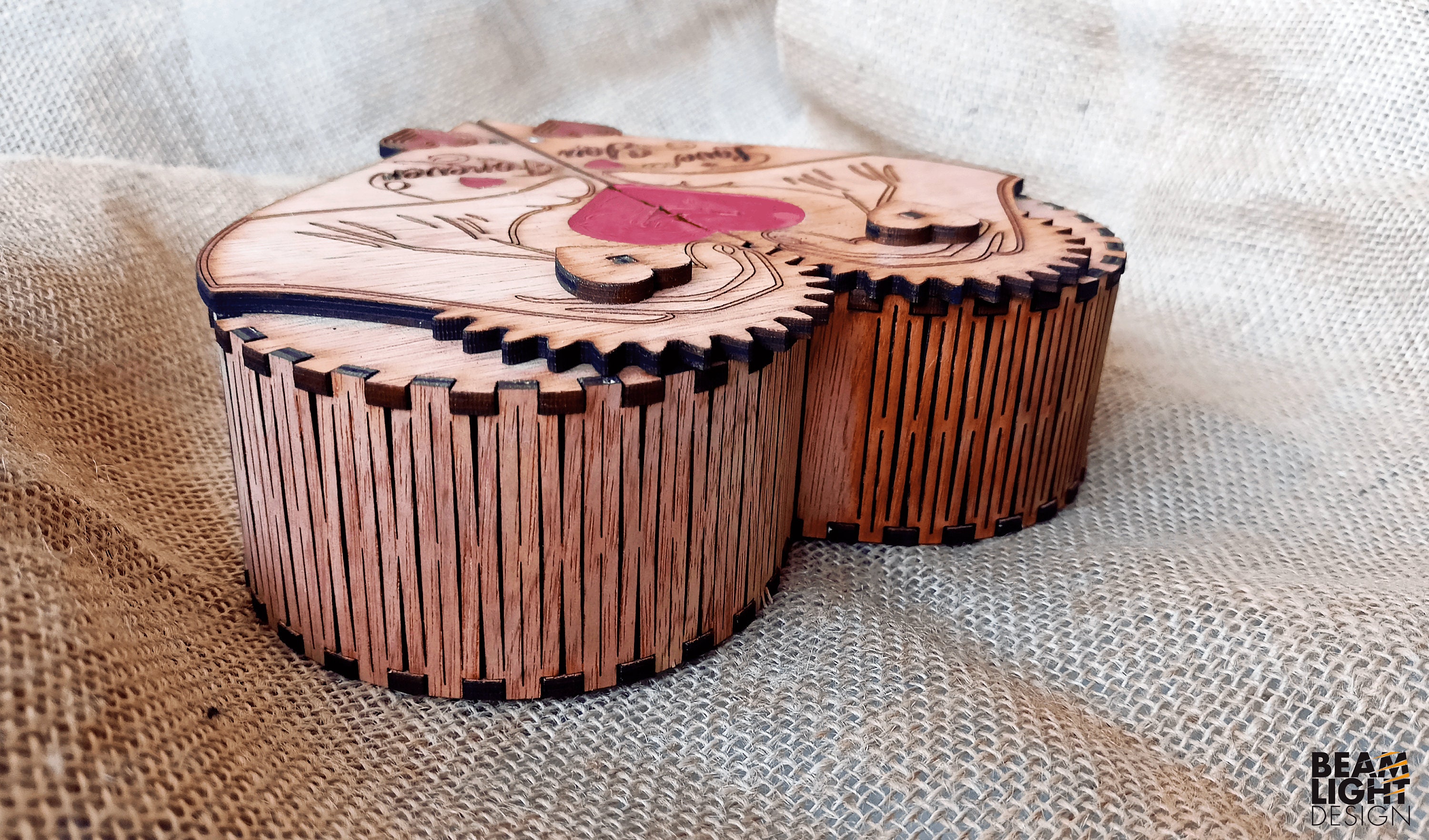 Heart Box Love Gear Box SVG Laser Cut Files Valentines Heart for Laser ...