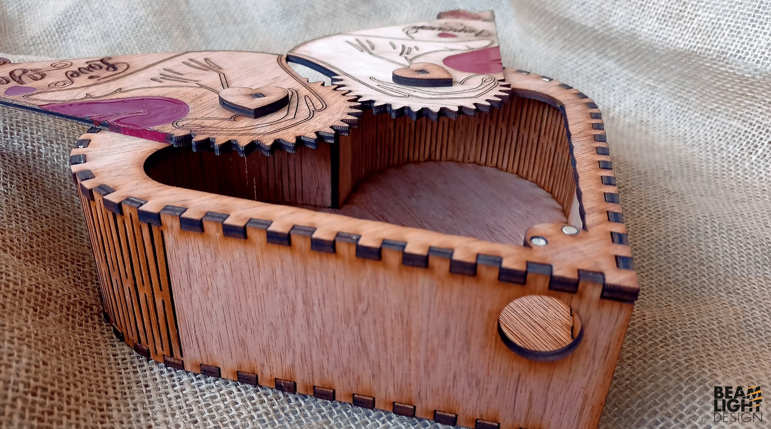 Heart Box Love Gear Box SVG Laser Cut Files Valentines - Etsy