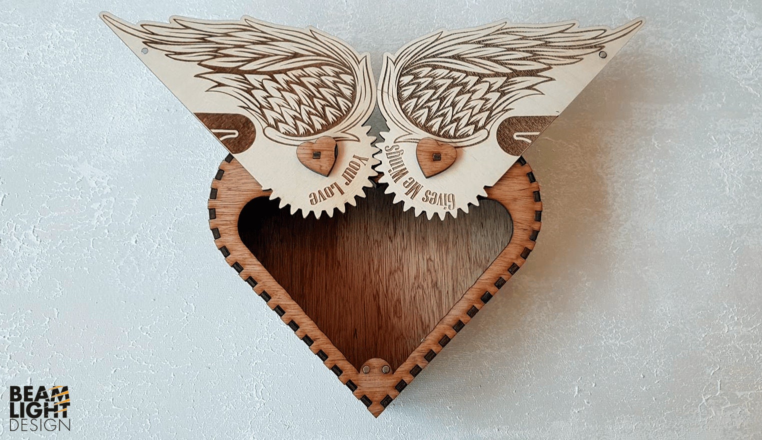 Heart Box Wings Gear Box SVG Laser Cut Files Valentines - Etsy