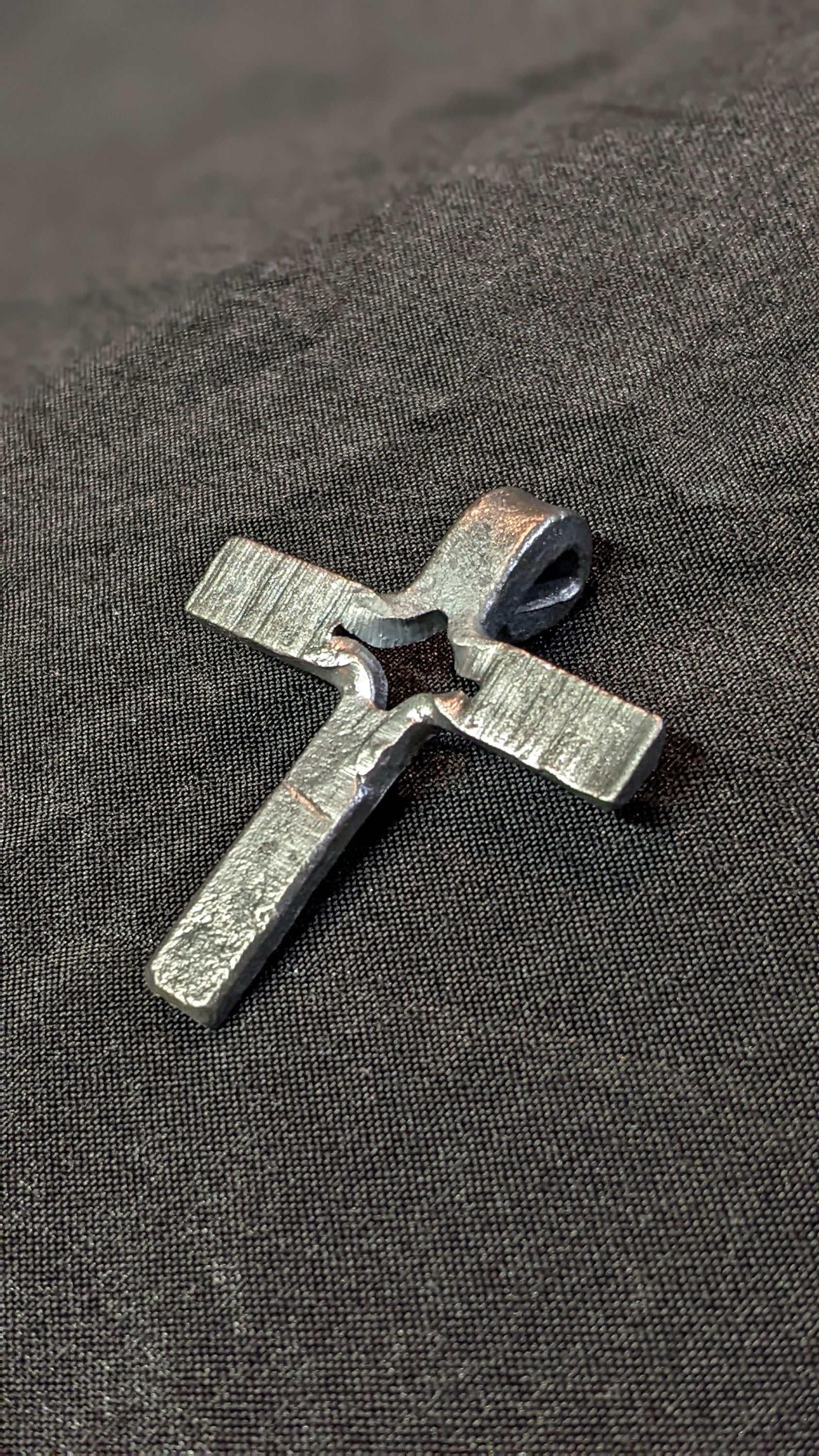 Hand-forged Steel Split Cross Pendant, Keychain or Necklace - Etsy
