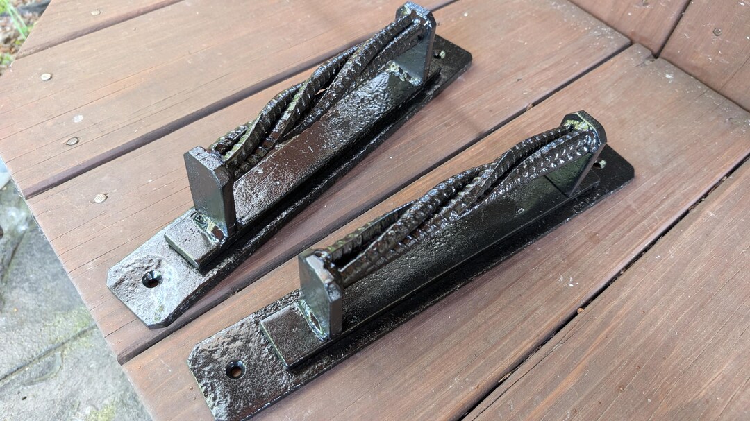 Hand-forged and Fabricated Twisted Rebar Door Pull Great for Barns ...