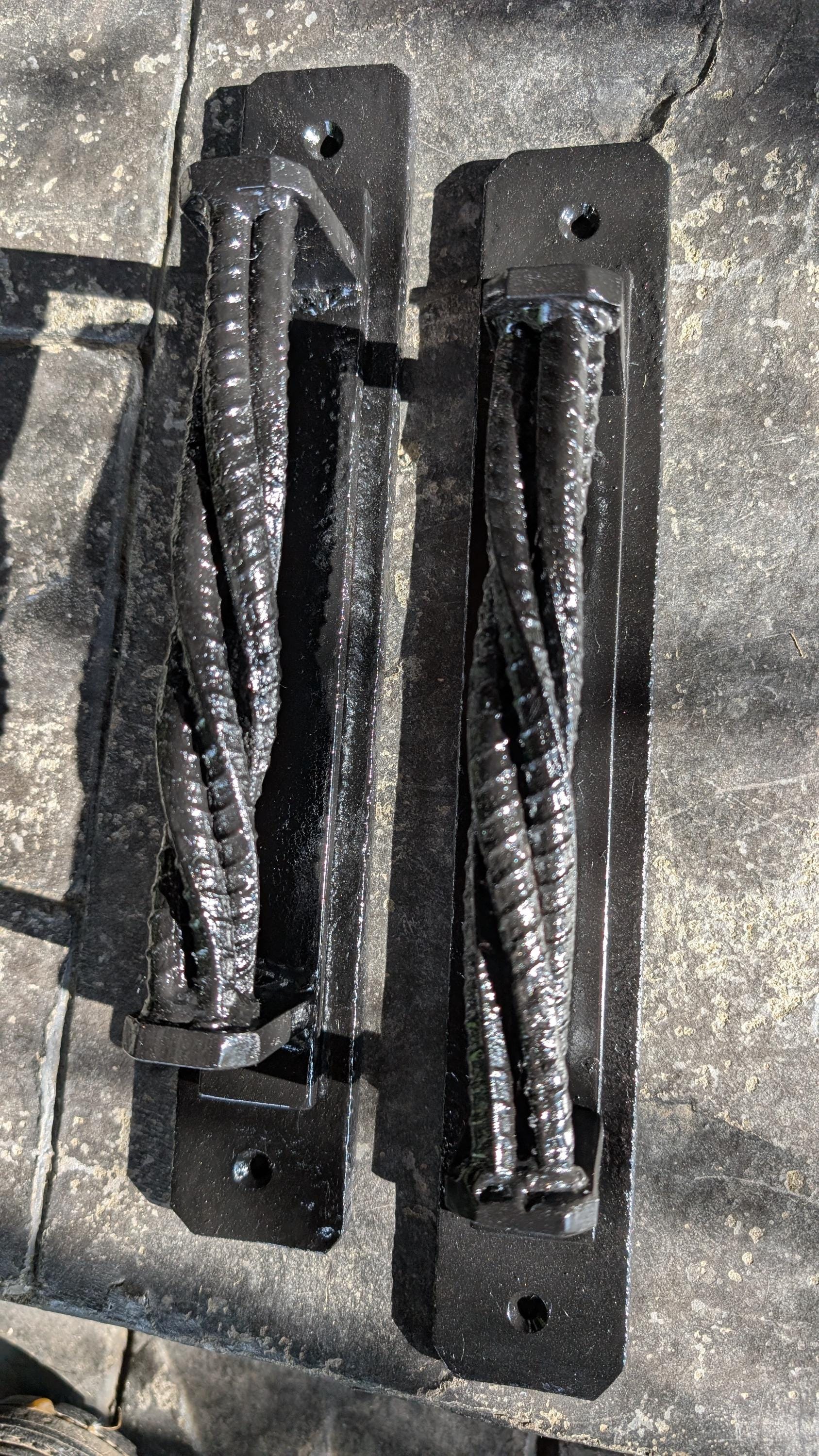 Hand-forged and Fabricated Twisted Rebar Door Pull Great for Barns ...