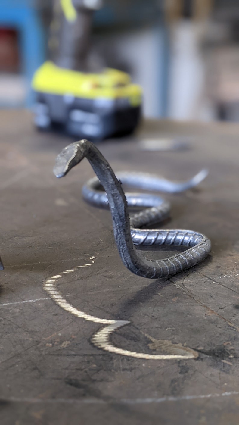 Hand Forged Rebar Snake - Etsy